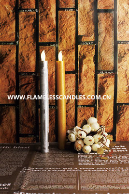 cheap  Gold / Silver Push-Activated Metallic Finish Wax LED Tapers Flameless Birthday Candles