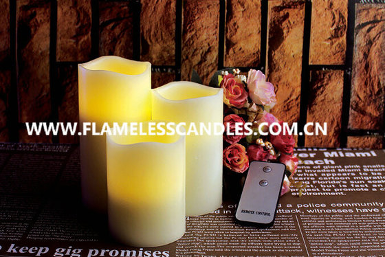 cheap  Battery Operated Unscented LED Wax Pillar Candles , Flickering Flameless Candles with Remote