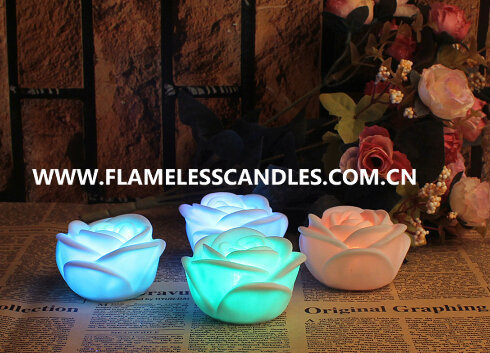 cheap  Electric Party Flameless LED Christmas Window Candles Lights with Rose Flower Shape