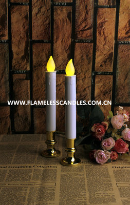 cheap  Extra Bright Flameless LED Taper Candles, Auto Timer and Removable Base