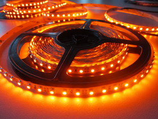 IP20 Non Waterproof 96 LED / M Orange Flexible Led Strip Lights Made Of  FPC