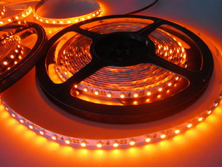 IP20 Non Waterproof 96 LED / M Orange Flexible Led Strip Lights Made Of  FPC