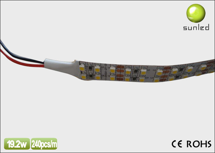 Double Row SMD 3528 Warm White Flexible Led Strip Lights 240 Leds / M