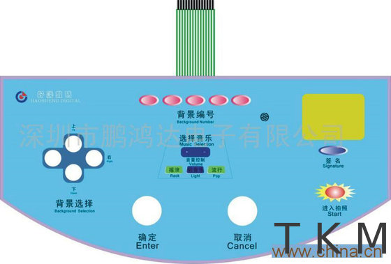 China PET / PC Flexible Membrane Switch Embeded in LED , Rubber Membrane Key Switch distributor