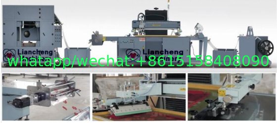 LC-4070J/60100J non-woven label sticker Fully Automatic Roll to Roll silk screen printer servo auto unwinding rewinding