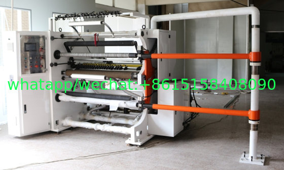 J-1300 High-speed Slitting Machine 800mm unwind 500mm rewind 400m/m shaftless double slipped air shafts PLC import parts