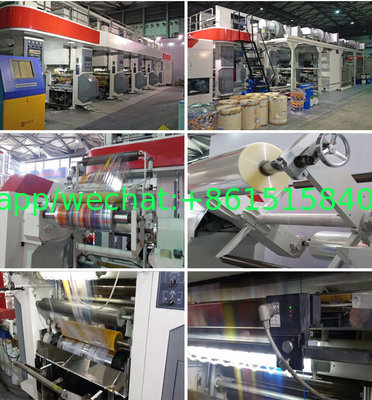 Electronic Line Shaft Gravure Printing Machine electric drying tube 300m/min 750mm unwind/rewind 3-50kgf servo motor