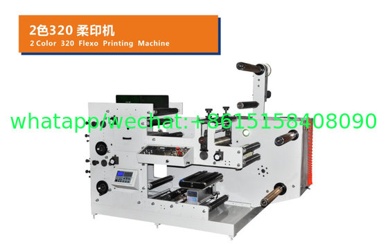 2 colors 320 540 650 label sticker adhesive paper cup paper bag flexo printing machine with die cutting slitting
