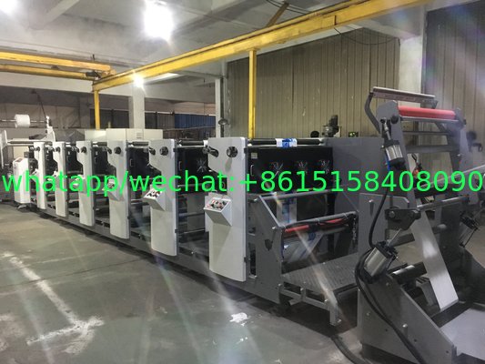 RY-6950 horizontal flexographic printing machinery non-stop unwinding and rewinding automatic splice