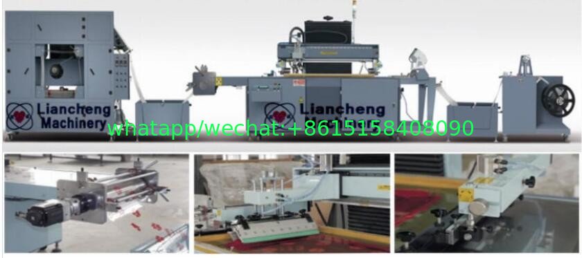 LC-4070J/60100J non-woven label sticker Fully Automatic Roll to Roll silk screen printer servo auto unwinding rewinding