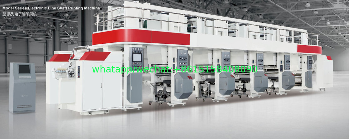 ELS Computerized Roller Heat Transfer Film Printing Machine For Plastic 300m/min 750mm unwind/rewind 3-50kgf servo motor