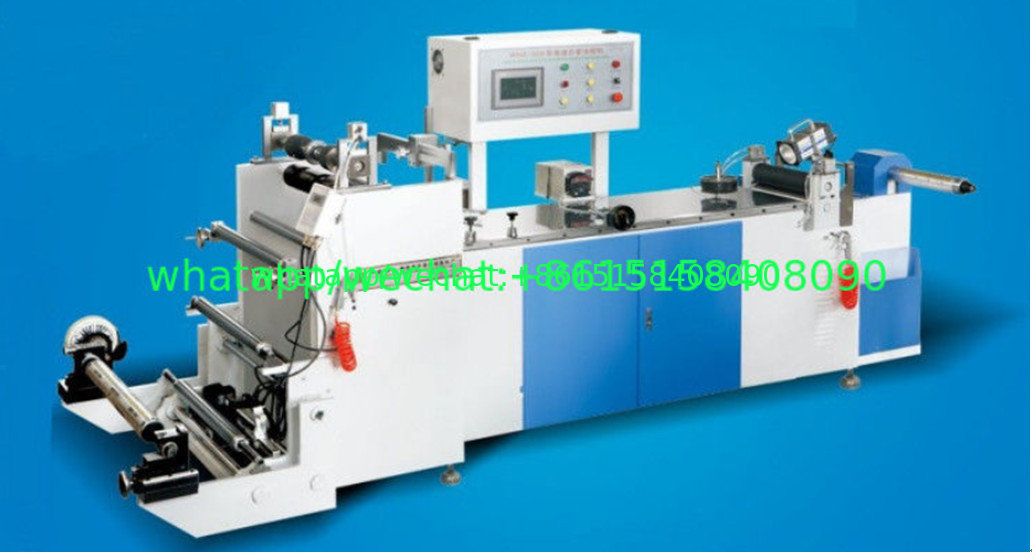 LC-HZ 300 high speed center sealing machine gluing PVC and PET shrink film materials into roll-shaped packaging material