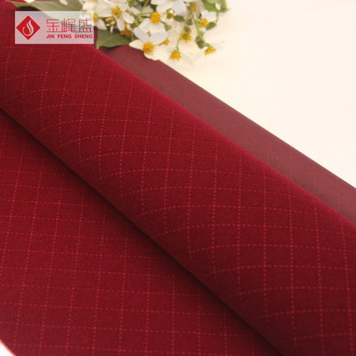 Home-textile Sofa Embossed Velvet Fabric , Red Flocked Velvet Fabric