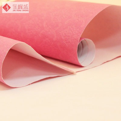 Printed Non Woven Embossed Velvet Fabric Pink For Home Textile