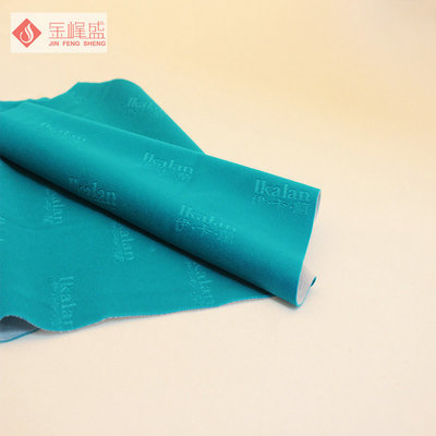 Blue Plain Velvet Upholstery Fabric Flocked Knitted for Furniture / Sofa 100gms