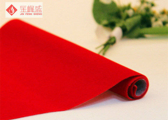 Plain Red Velvet Flock Fabric Patterned For Packaging Gift Box
