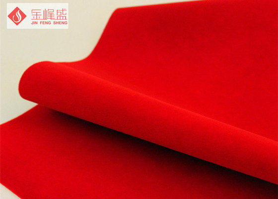 Plain Red Velvet Flock Fabric Patterned For Packaging Gift Box