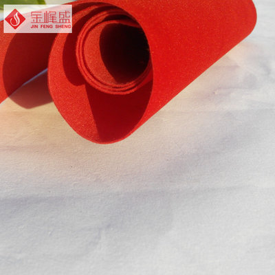80 - 100GSM Red Velvet Flock Fabric , Packaging Spunlace Flocked Velvet Fabric