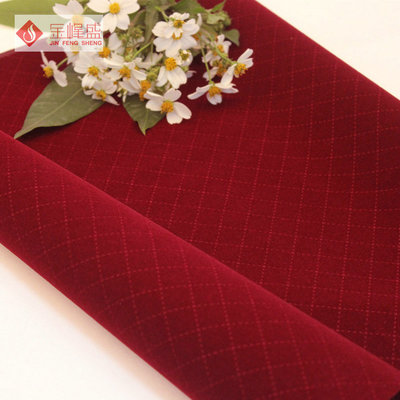 57" / 58” Nonwoven Velvet Flock Fabric , Red Velvet Upholstery Fabric