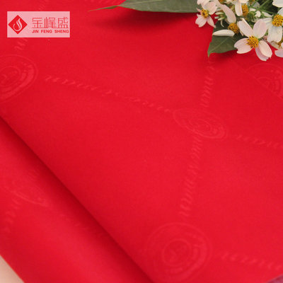 Flocked Polyester Printed Velvet Fabric For Packing Box , Red Upholstery Velvet Material