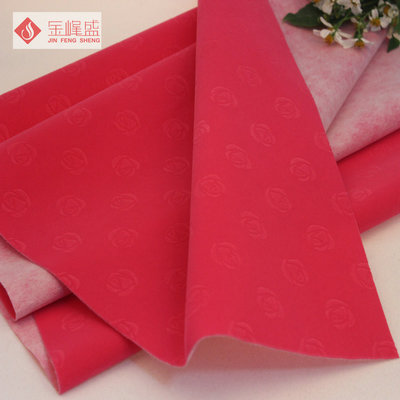 1.48M Warp Kintted Red Velvet Fabric , Flocked Upholstery Fabric