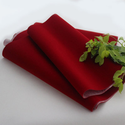 Spunlace Red Velvet Fabric , Decoration / Home Textile Nylon Flocking Fabric