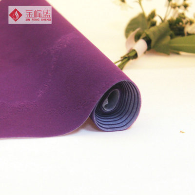 Flocking Purple Polyester Velvet Fabric Soft For Jewelry Box Lining