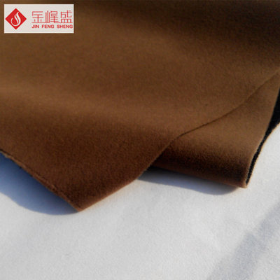 Brown Flock Knitted Velvet Fabric , 1MM Long Pile Luxury Flocked Upholstery Fabric
