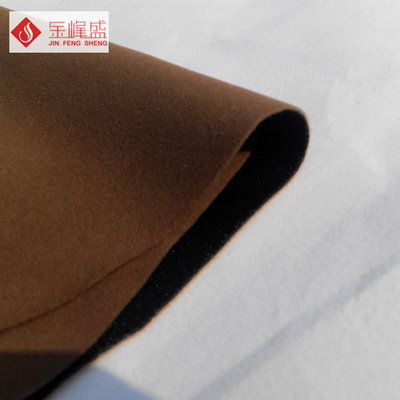 Brown Flock Knitted Velvet Fabric , 1MM Long Pile Luxury Flocked Upholstery Fabric