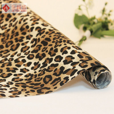 Fashion Flocking Velvet Polyester Non Woven Fabric with Leopard Pattern