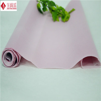 Nylon 100 Cotton Velvet Upholstery Fabric Pink Flocked For Packaging