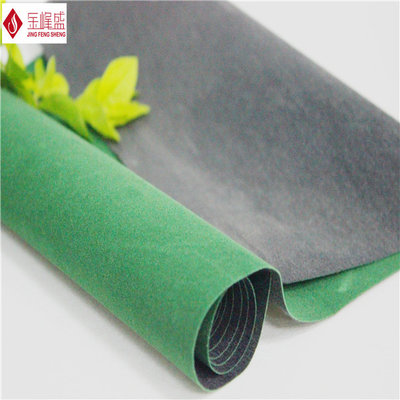 Green Velvet Flocking Fabric , Nonwoven Furniture / Sofa Upholstery Velvet Fabric