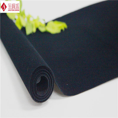 Antifouling Black Flocked Fabric , Sofa / Chair Velvet Upholstery Fabric 50 - 100GSM