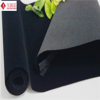 Antifouling Black Flocked Fabric , Sofa / Chair Velvet Upholstery Fabric 50 - 100GSM