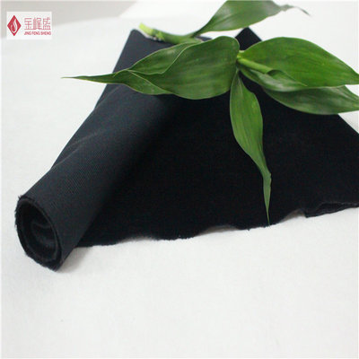 Black Velvet Jewelry Box Liner Fabric , Shrink-Resistant Tricot Flocked Felvet Fabric