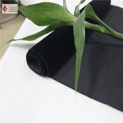 Shrink Resistant Black Tricot Fabric , Jewelry Case Lining Flocked Velvet Fabric