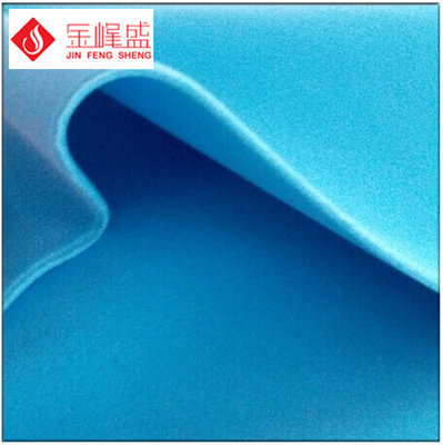 Blue Plain Double Faced Fabric , Velvet Flock Fabric For Packaging Pouches Material