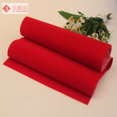 Non Woven Velvet Flock Fabric Red Plain For Jewellery Box / Case