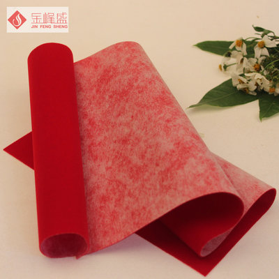 Non Woven Velvet Flock Fabric Red Plain For Jewellery Box / Case