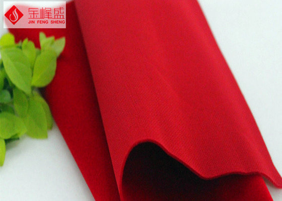 Custom Knitted Red Velvet Fabric , Soft Knitting Flock Fabric 1.4m / 1.45m / 1.48m