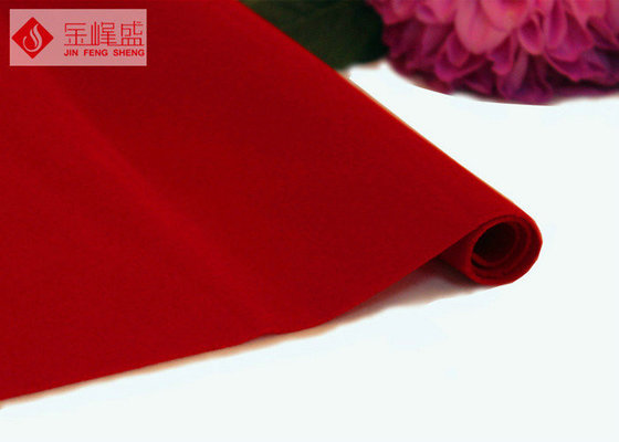 Custom Knitted Red Velvet Fabric , Soft Knitting Flock Fabric 1.4m / 1.45m / 1.48m
