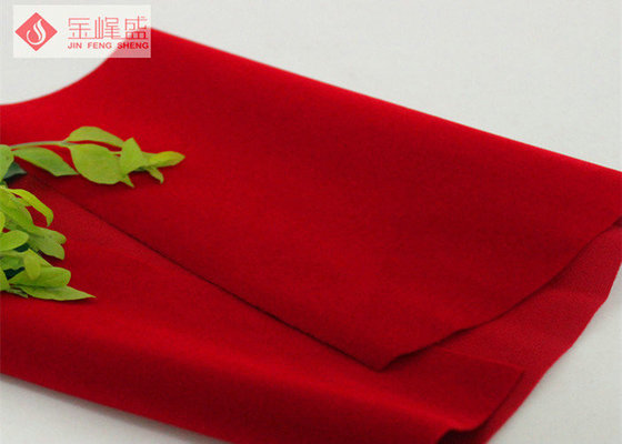 Custom Knitted Red Velvet Fabric , Soft Knitting Flock Fabric 1.4m / 1.45m / 1.48m