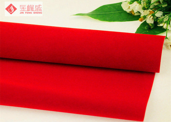 Plain Red Velvet Flock Fabric Patterned For Packaging Gift Box