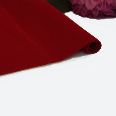 Spunlace Red Velvet Fabric , Decoration / Home Textile Nylon Flocking Fabric