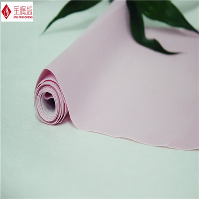 Woven Upholstery Pink Cotton Velvet Fabric , Flocking Jewellry Box Liner Fabric