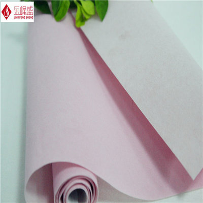 Short Pile Nonwoven Flocking Fabrics , Plain Upholstery Pink Velvet Fabric