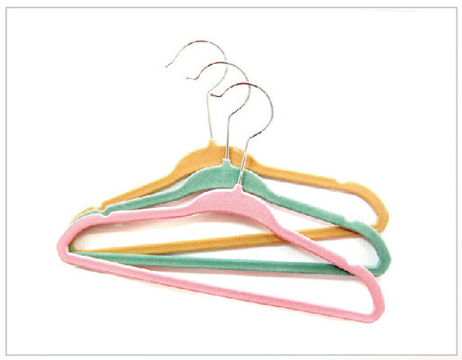 Professional 300mm Kids Velvet Hangers , Red Non Slip Velvet Hangers