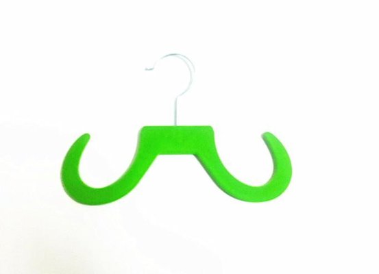 Green Beard Shape Closet Shoe Hanger Velvet Flocked Hangers 235*155*5.5mm
