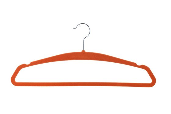 Space Saving Flocking 445mm Satin Padded Clothes Hangers With Indents
