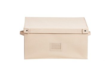 Cream Coloured Nonwoven Foldable Storage Box With Lid 50*40*25cm